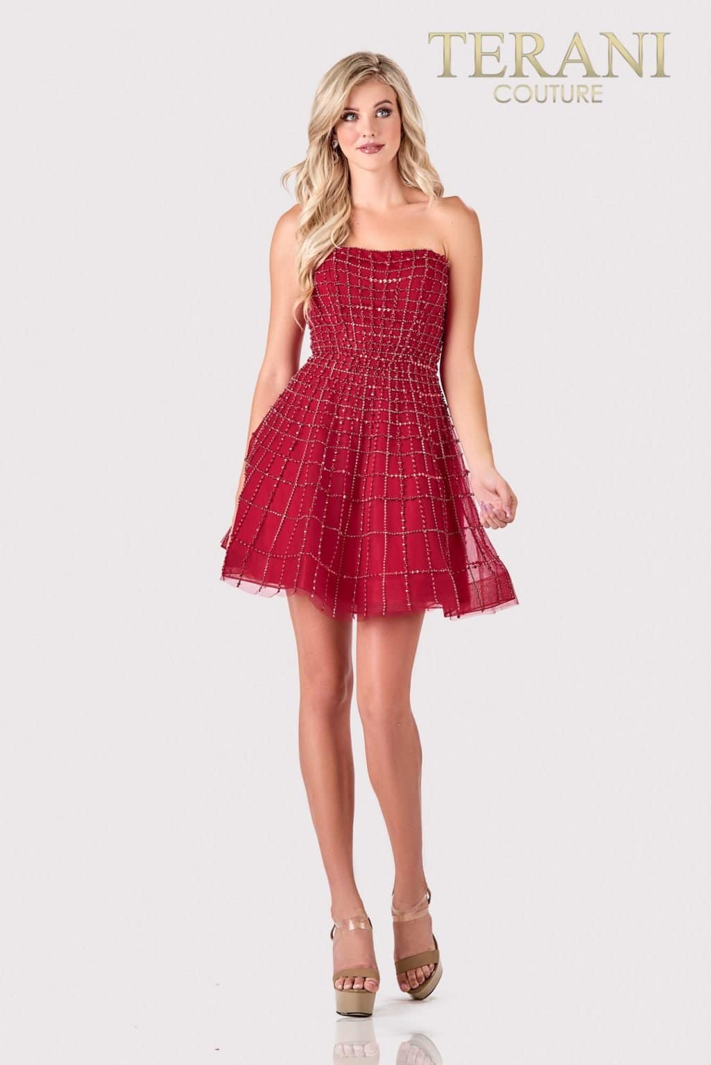 Embellished Strapless A-Line Dress - 2111P4250